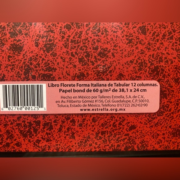 Office | Libro Florete Tabular Forma Italiana 12 Columnas 96 Hojas ...